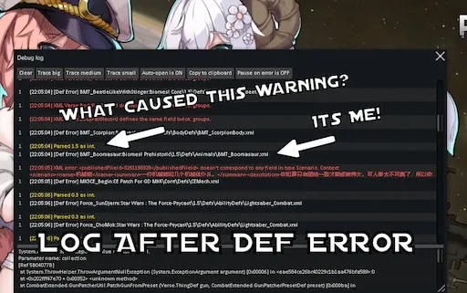 Log After Def Error Mod ⋆ RimWorld Base